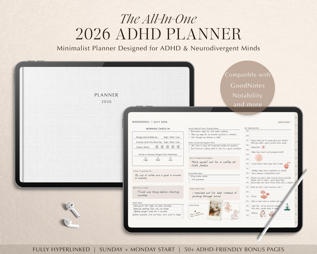 2026 ADHD Planner, Minimalist Planner for Neurodivergent Minds ...