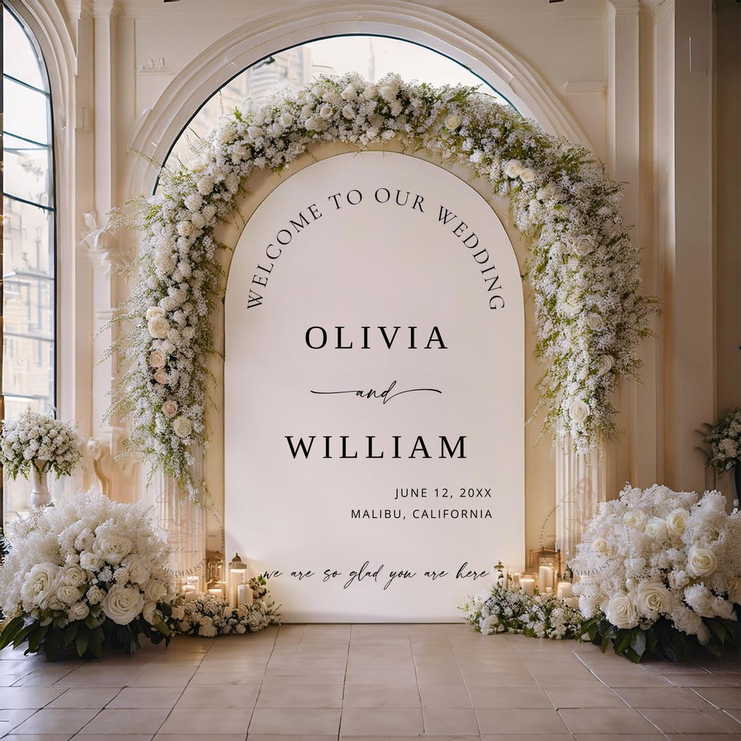Arched Wedding Welcome Sign Template | Elegant Custom Decor (digital ...