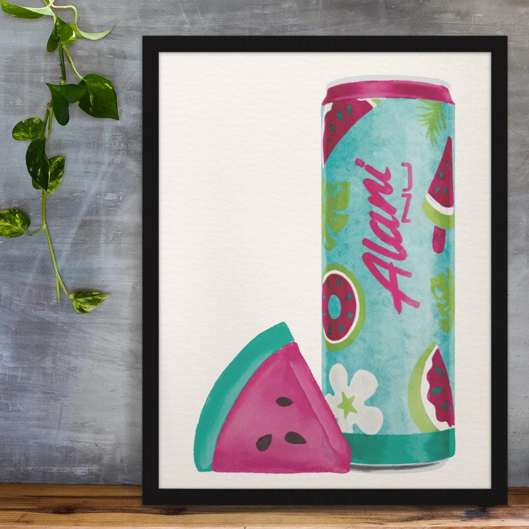 Watermelon Alani Nu Print: Energy Drink Poster, Fun Kitchen Decor ...