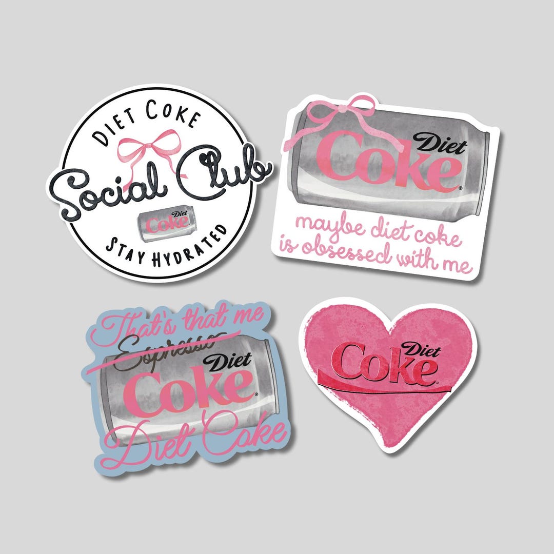 Diet Coke Sticker Pack: Waterproof Vinyl Decals - Etsy