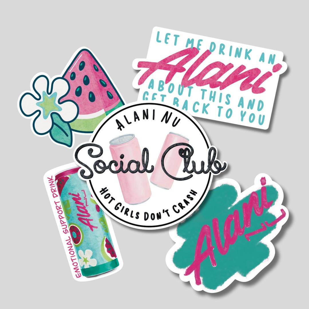 Alani Nu Sticker Pack: Watermelon Wave, Waterproof Vinyl Decals - Etsy