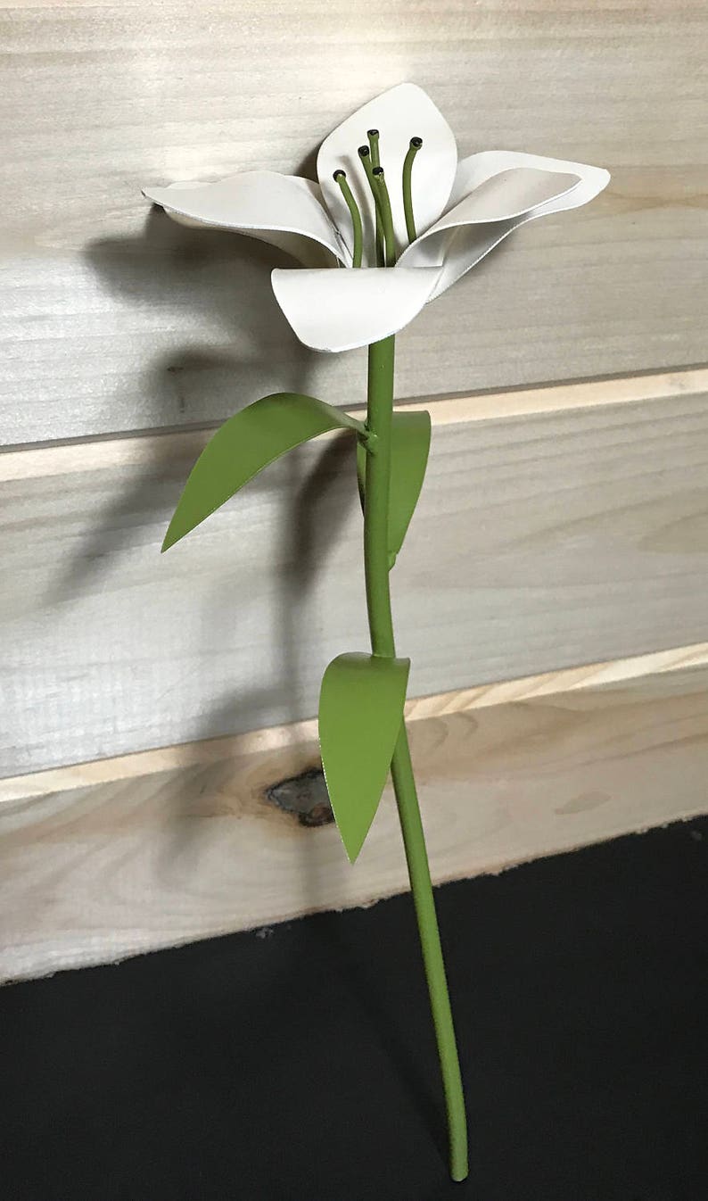Metal Lily Metal Flower Easter Lily Easter Decoration - Etsy