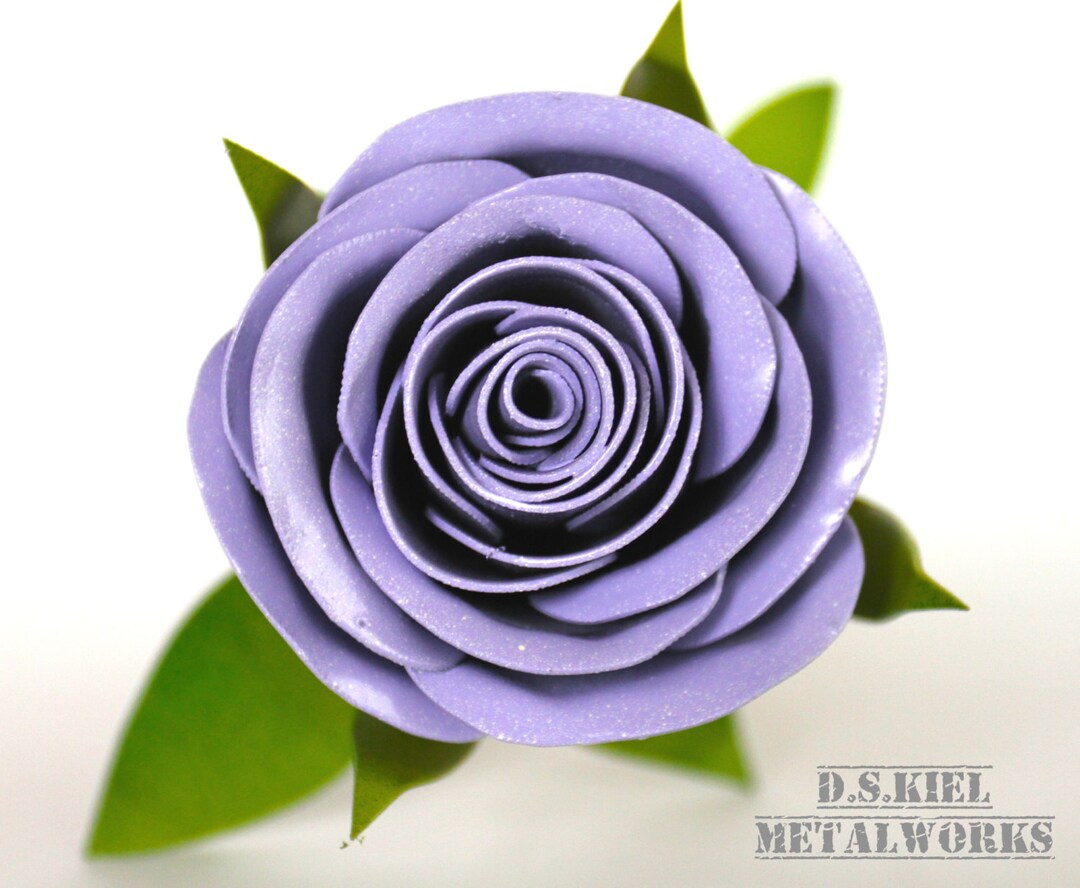 Metal Long Stem Purple Rose, Wedding Anniversary, Anniversary Present ...