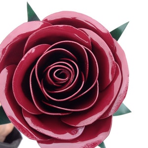 Long Stem Rose, Dark Red Rose, Metal Rose, Steel Rose, 11th Anniversary ...
