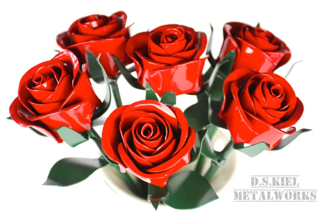 Metal Rose Wedding Bouquet, Metal Rose, Bridesmaid Bouquet, Wedding ...