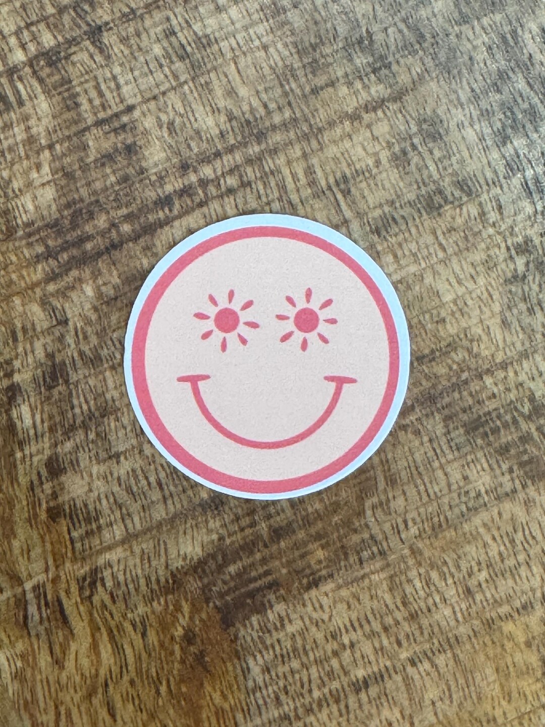 Smiley Face Vinyl Sticker - Etsy