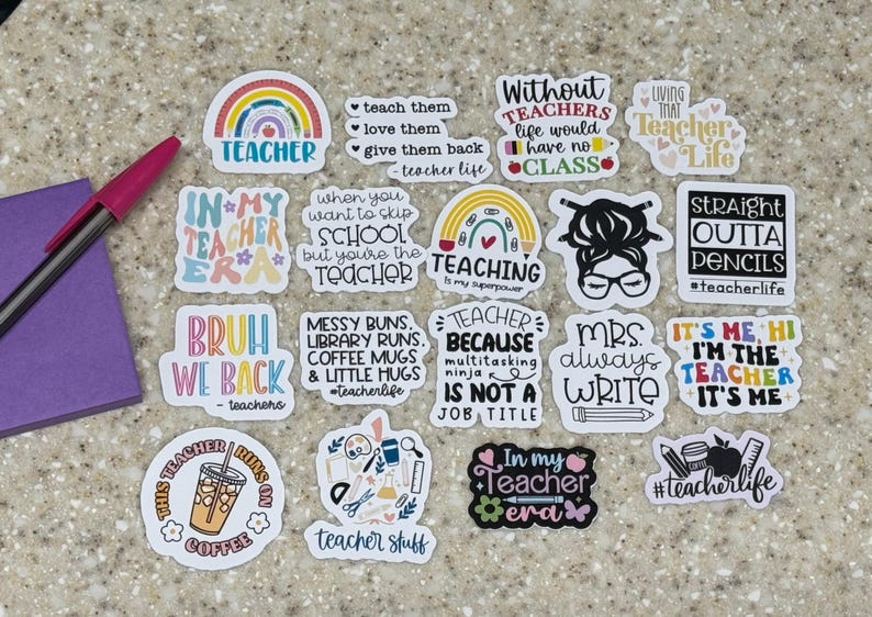 Teacher Sticker Pack Back to School - Etsy