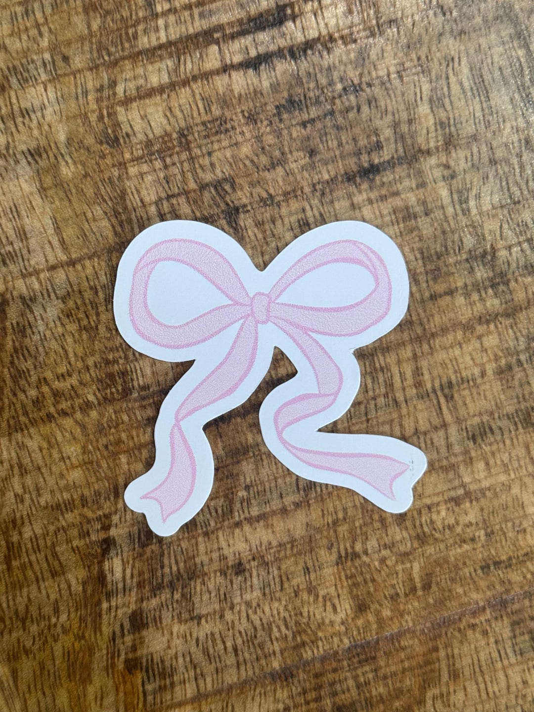 Pink Bow Vinyl Sticker - Etsy
