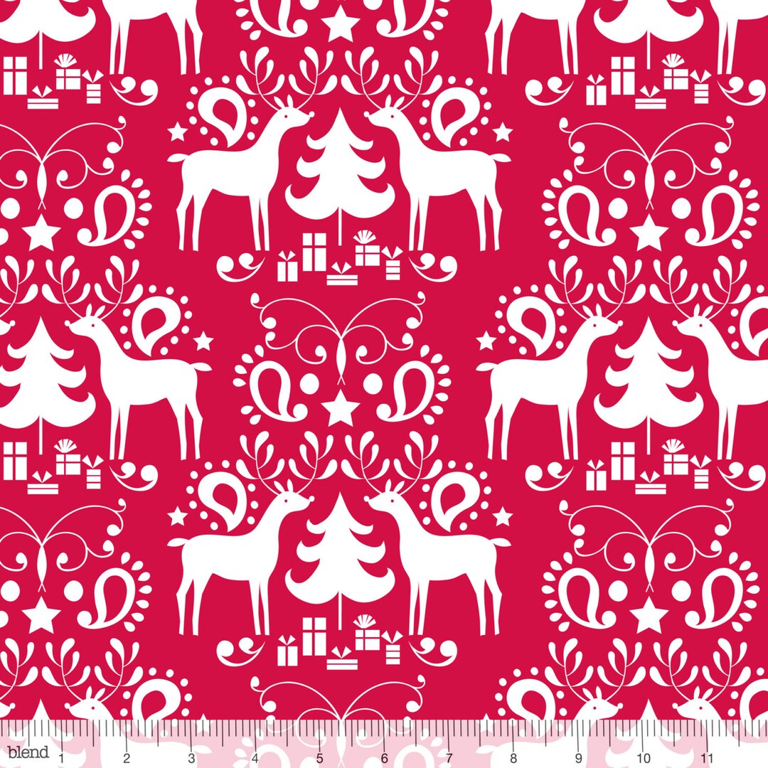 Rudolph Red Fabric by Blend - Etsy