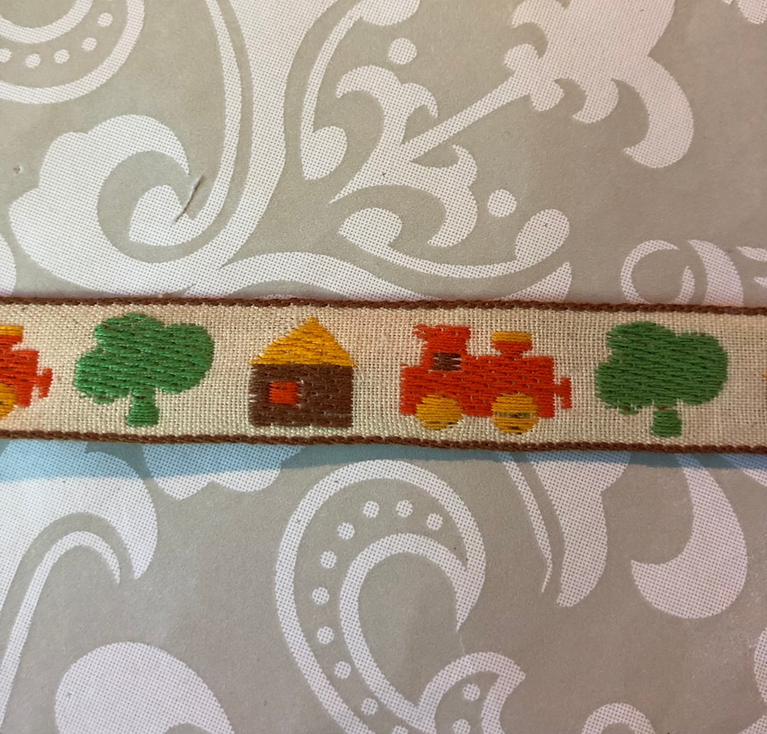 Heirloom Jacquard Ribbon by the Yard, Train Ribbon, Heirloom Sewing ...