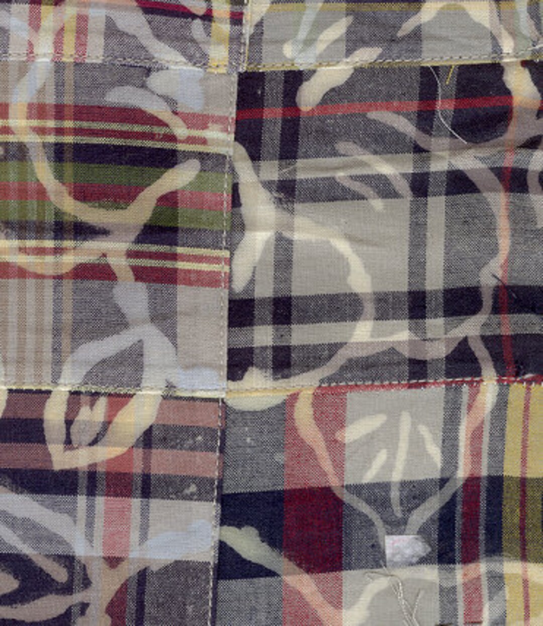 Fabric Finders Hawaiian Flower Overlay Patchwork Madras Plaid Fabric by ...