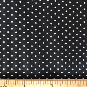 Fabric Finders Small Black Dot Fabric by the Yard, 433 Small White Dots ...