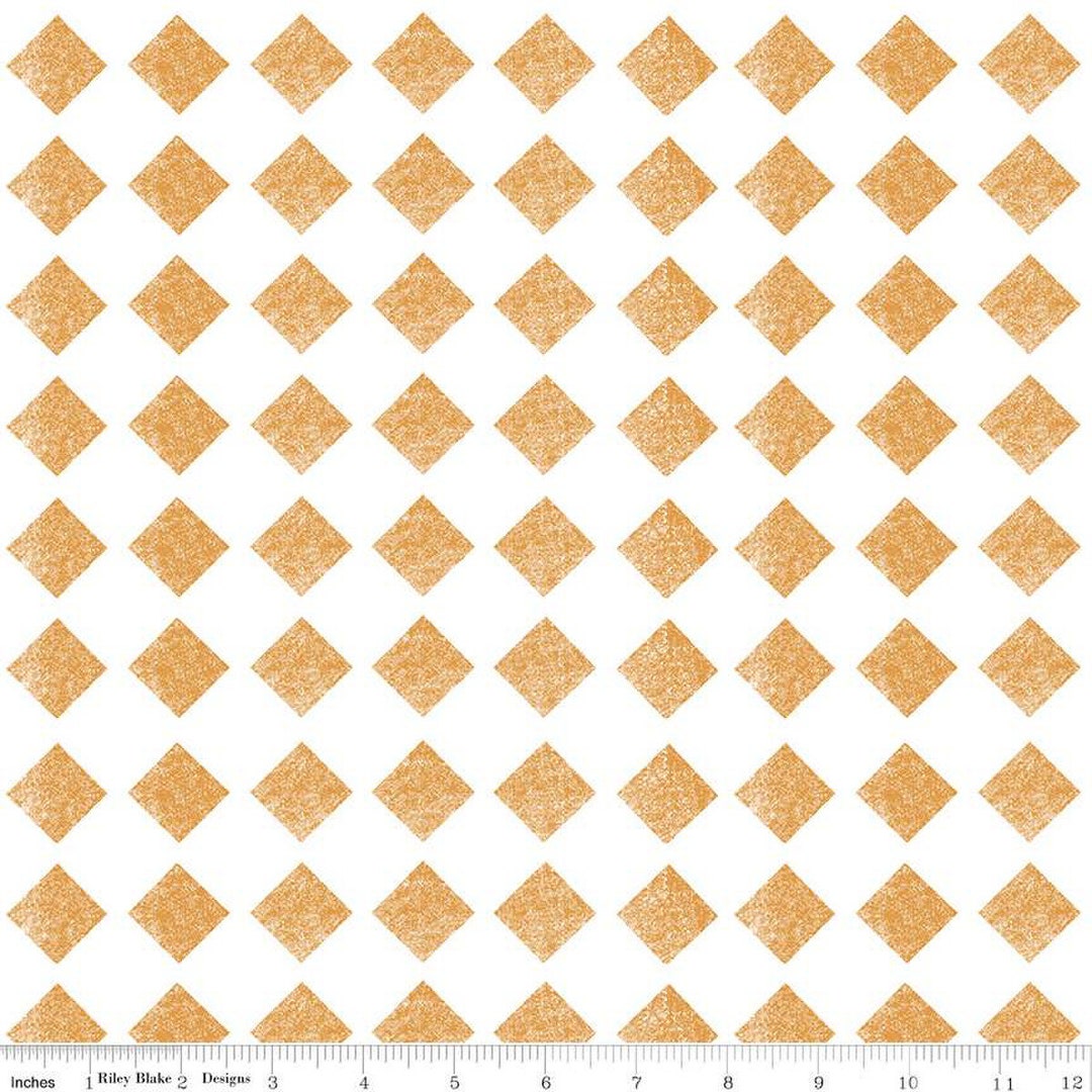 Riley Blake Mad Masquerade Check Mate Orange Fabric by the Yard, Orange ...