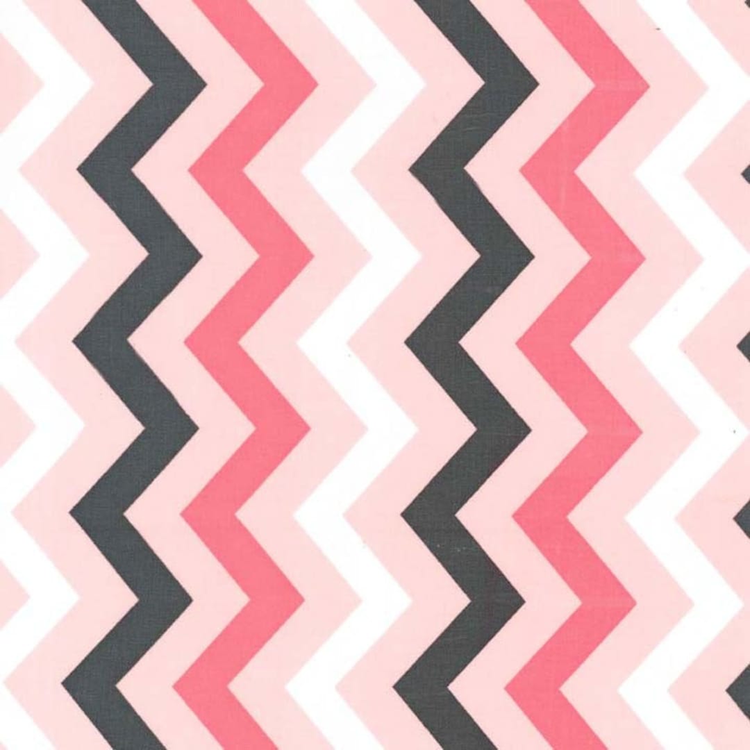 Michael Miller Shi Shi Chevron Fabric Pink and Gray Chevron Fabric ...