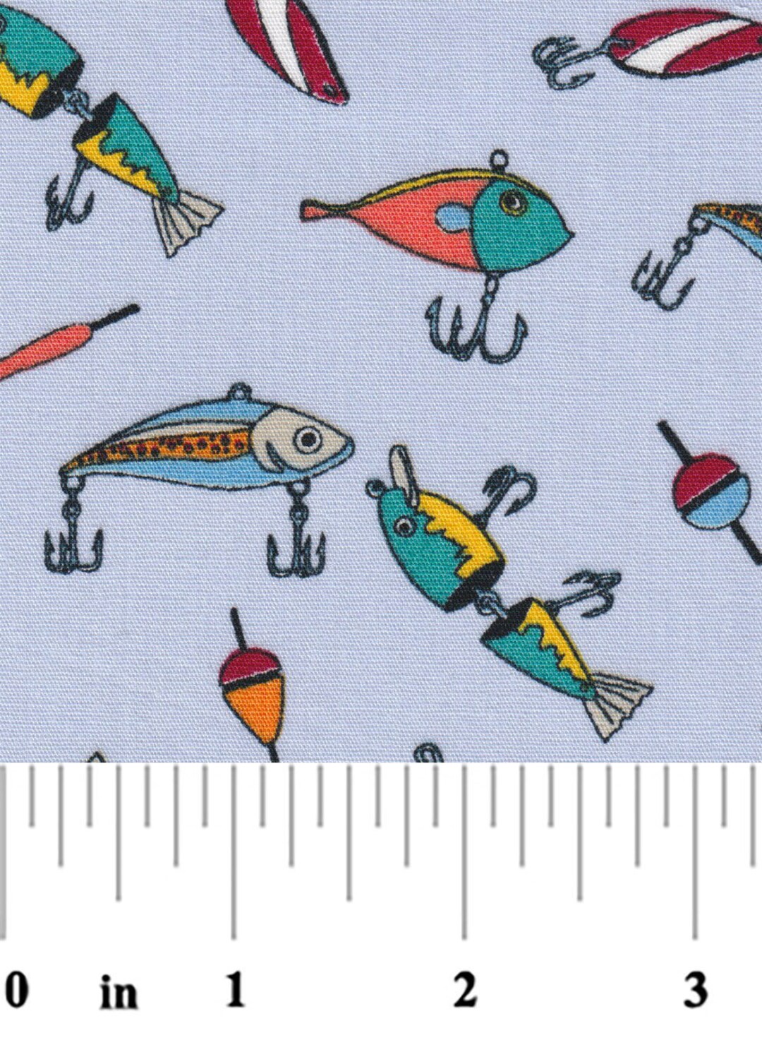 Fabric Finders Fishing Lure Fabric - Print #2296, Nautical Fabric ...