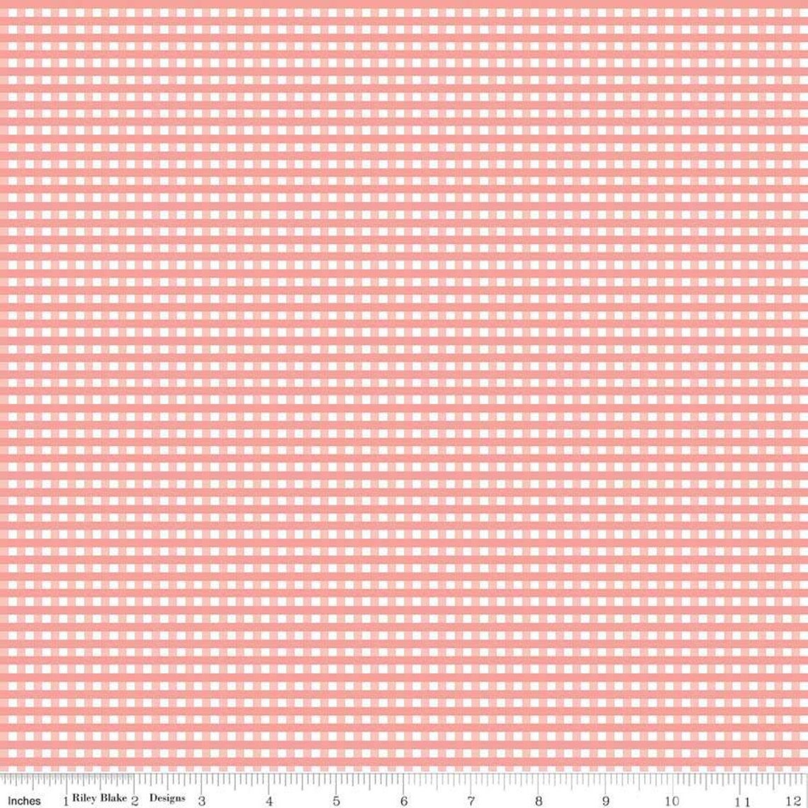 Riley Blake 1/8 Small Gingham Check Coral Fabric by the - Etsy