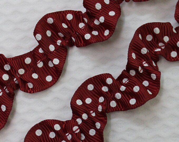 Ric Rac Grossgrain Ribbon Trim in Burgundy Red, Dark Red Ribbon Rick ...