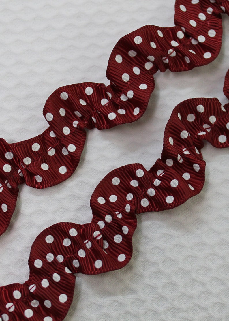 Ric Rac Grossgrain Ribbon Trim in Burgundy Red Dark Red - Etsy