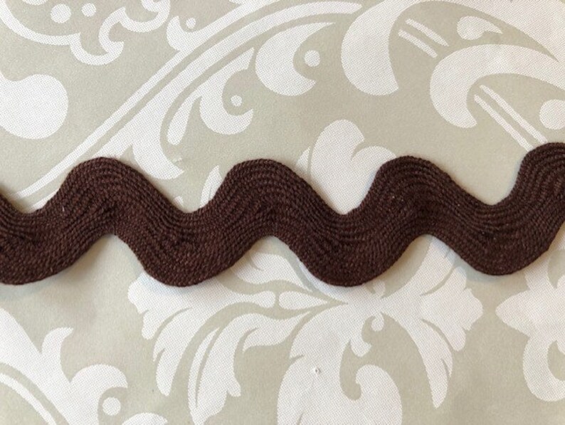 Dark Brown one inch ric rac trim by the yard brown rick rack | Etsy