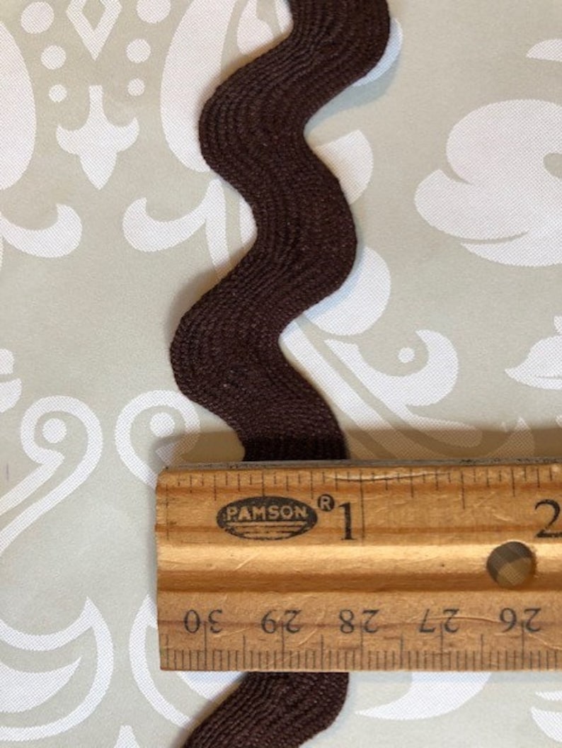 Dark Brown one inch ric rac trim by the yard brown rick rack | Etsy