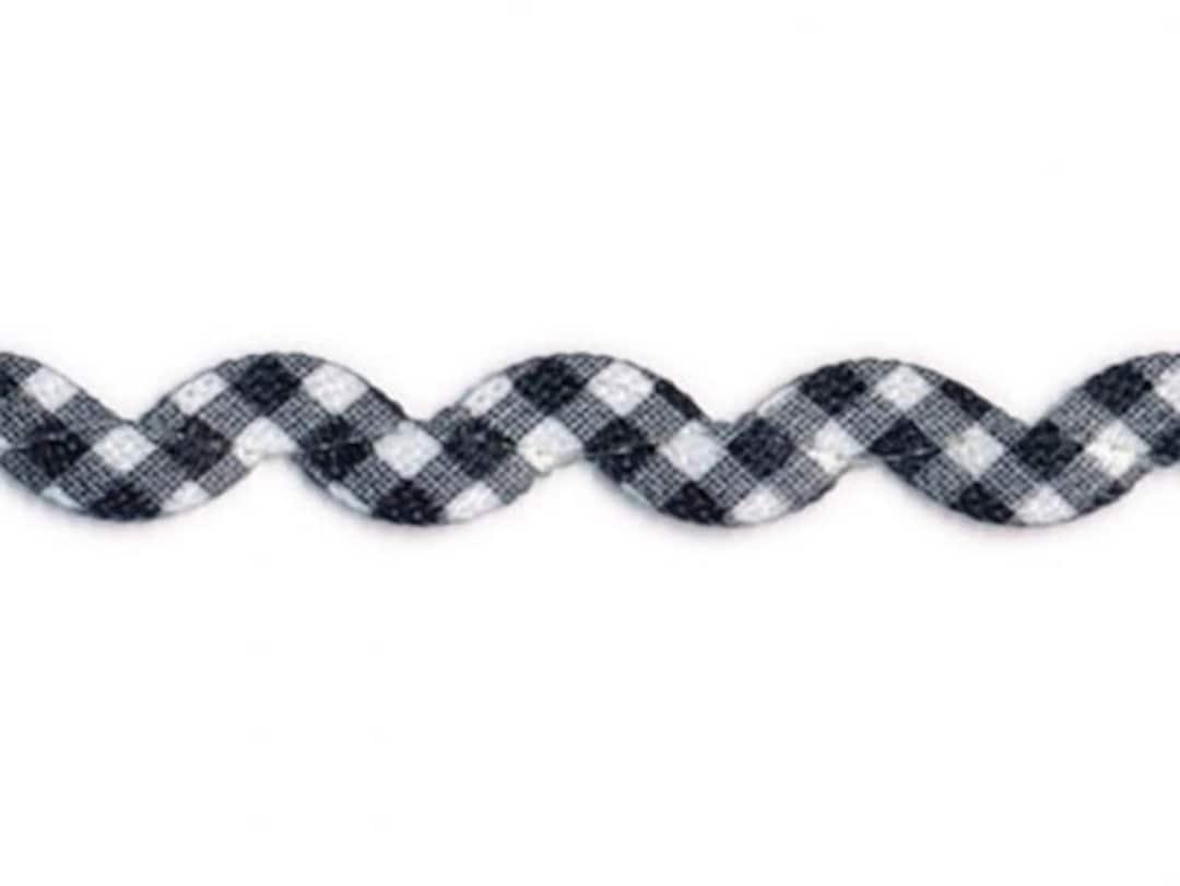 Half Inch Black and White Gingham Ric Rac by the Yard, Gingham Ric Rac ...