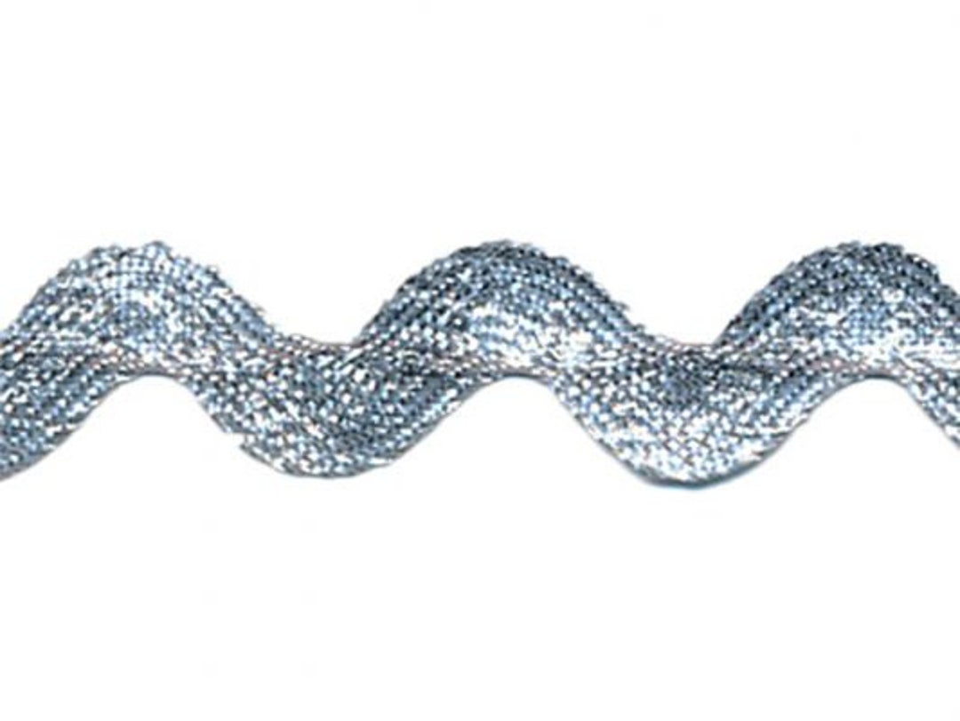 1.125 Inch Silver Metallic Ric Rac by the Yard, One and an Eighth Inch ...