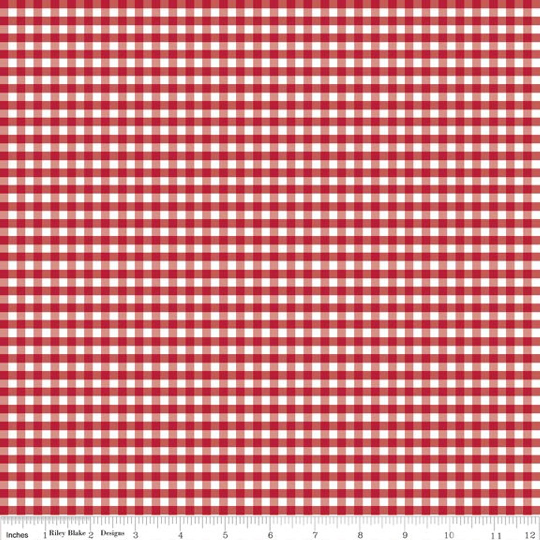 Riley Blake Red Gingham Check Fabric, Small Gingham by Riley Blake, Red ...