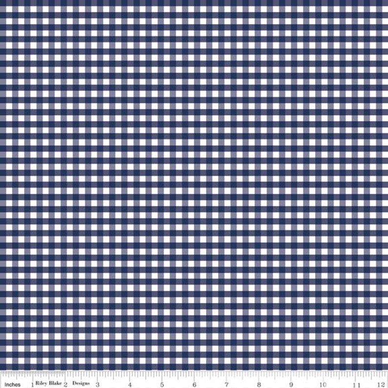 Gingham Fabric in Navy Blue by Riley Blake - Etsy