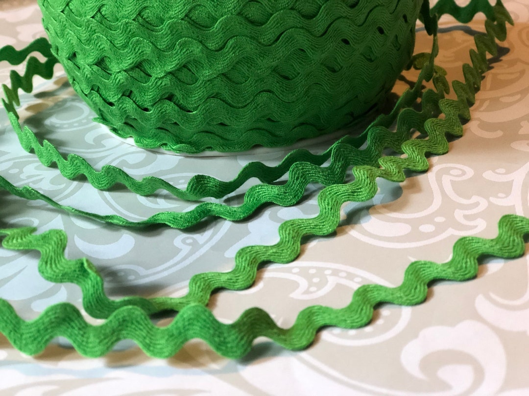 Kelly Green Ric Rac by the Yard, Half Inch Green Ric Rac, 1/2 Inch Ric ...