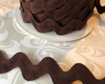 Dark Brown One Inch Ric Rac Trim by the Yard Brown Rick Rack - Etsy