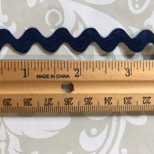 Navy Blue 1/2 Inch Rick Rack by the Yard, Navy Ric Rac, Half Inch Rick ...