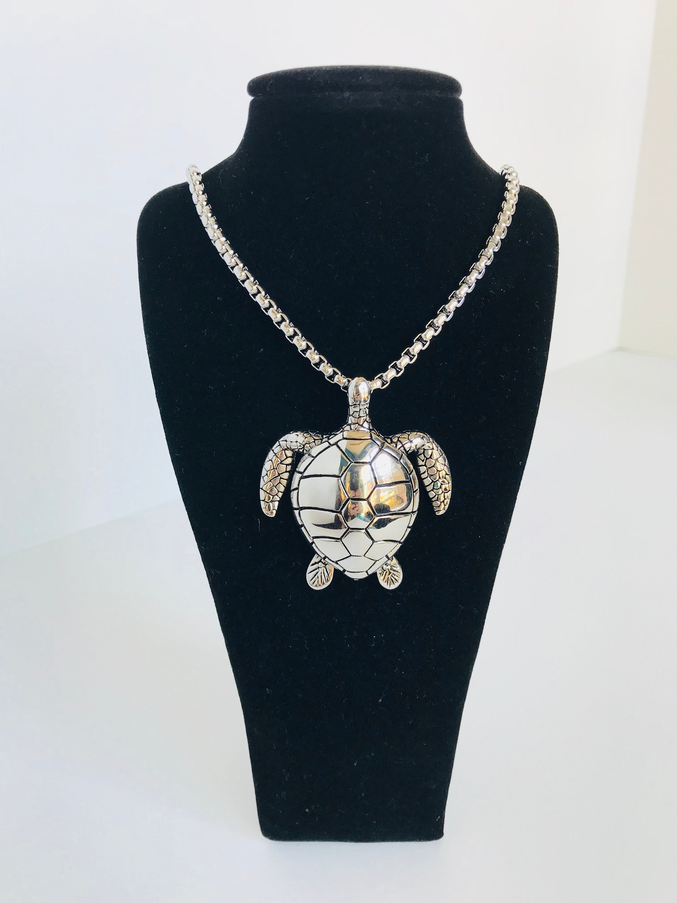 304 Grade Stainless Steel Large Sea Turtle Necklace - Etsy