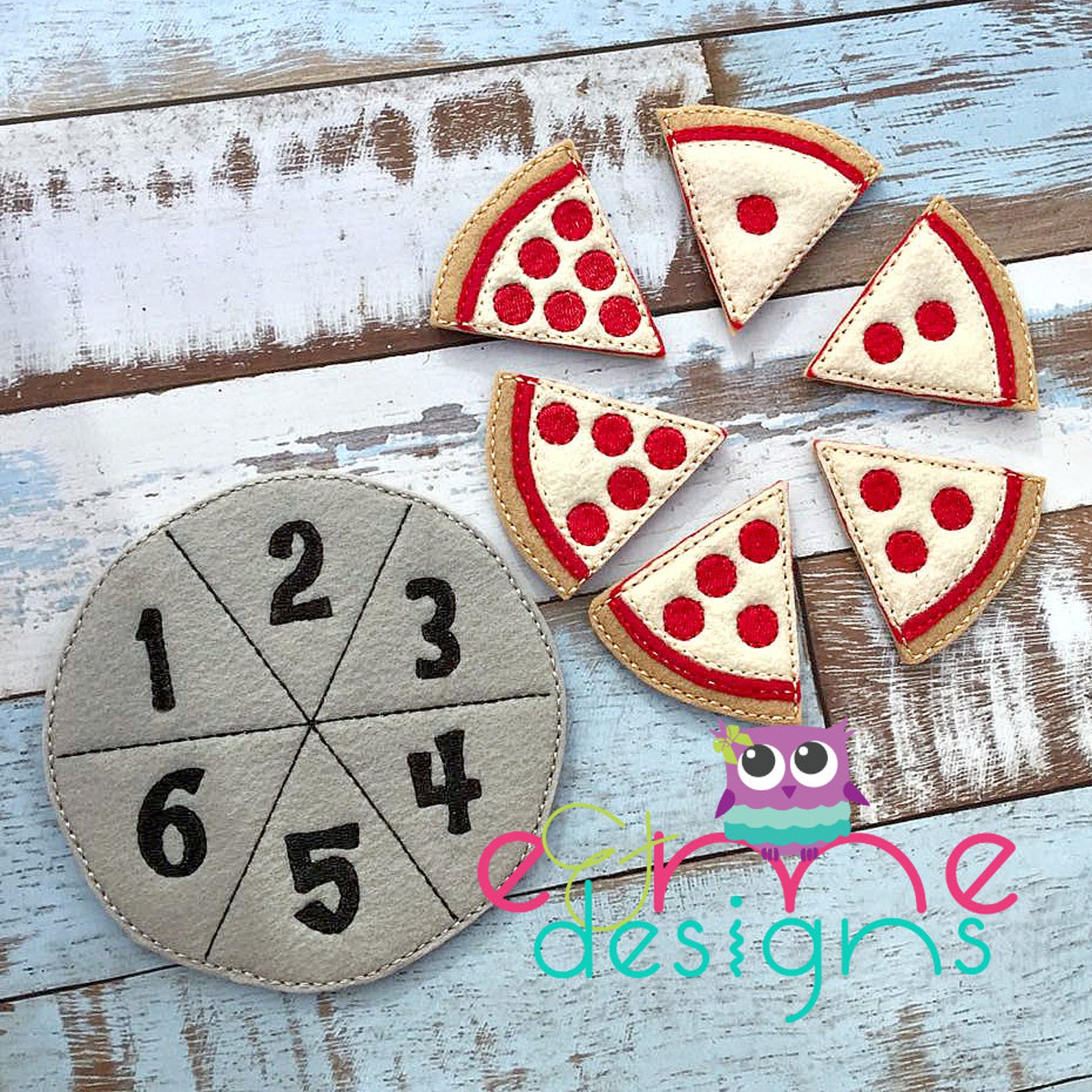 Pizza Counting Game Embroidery Design | Etsy