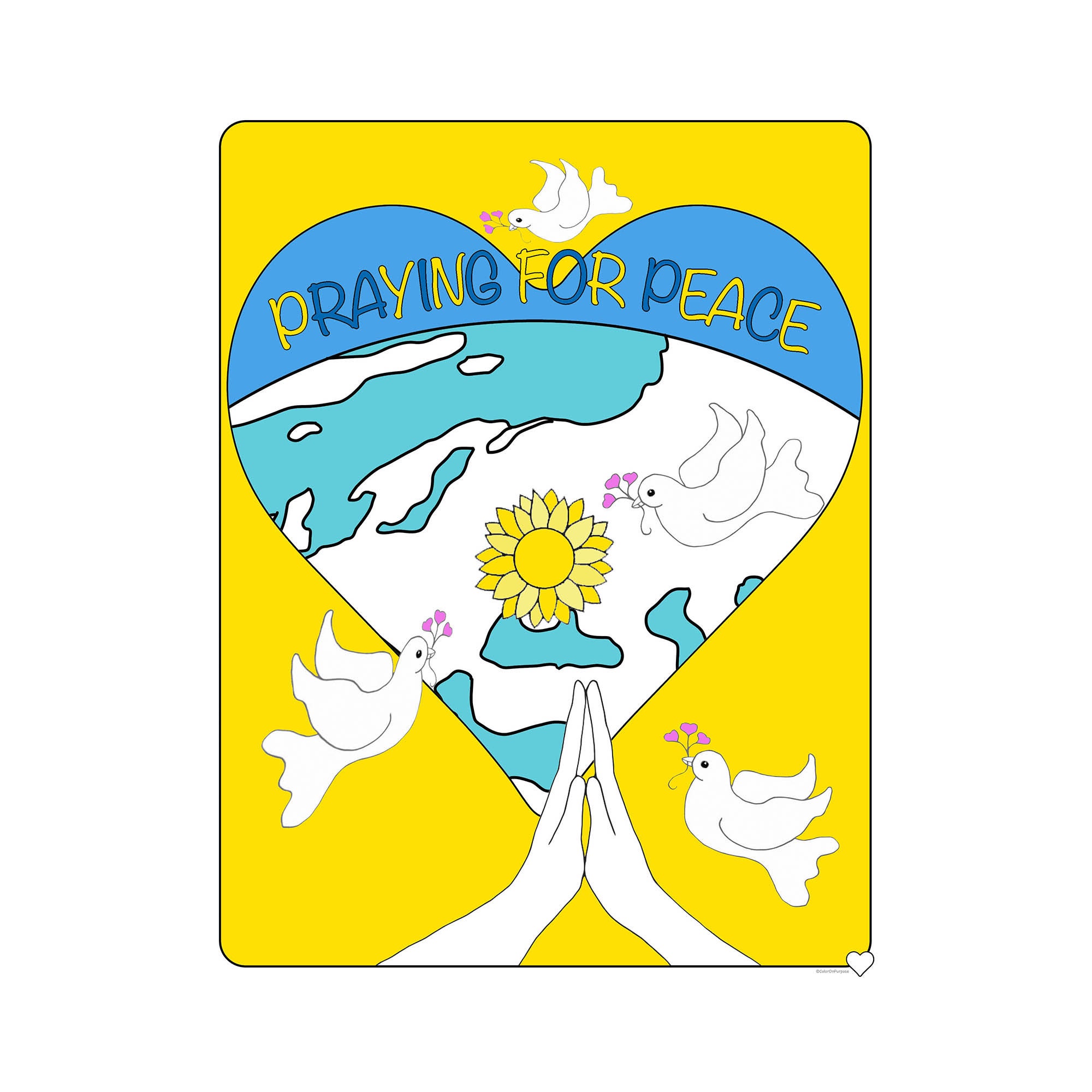 Praying for Peace in Ukraine Coloring Page. Peace and Love Coloring. My ...