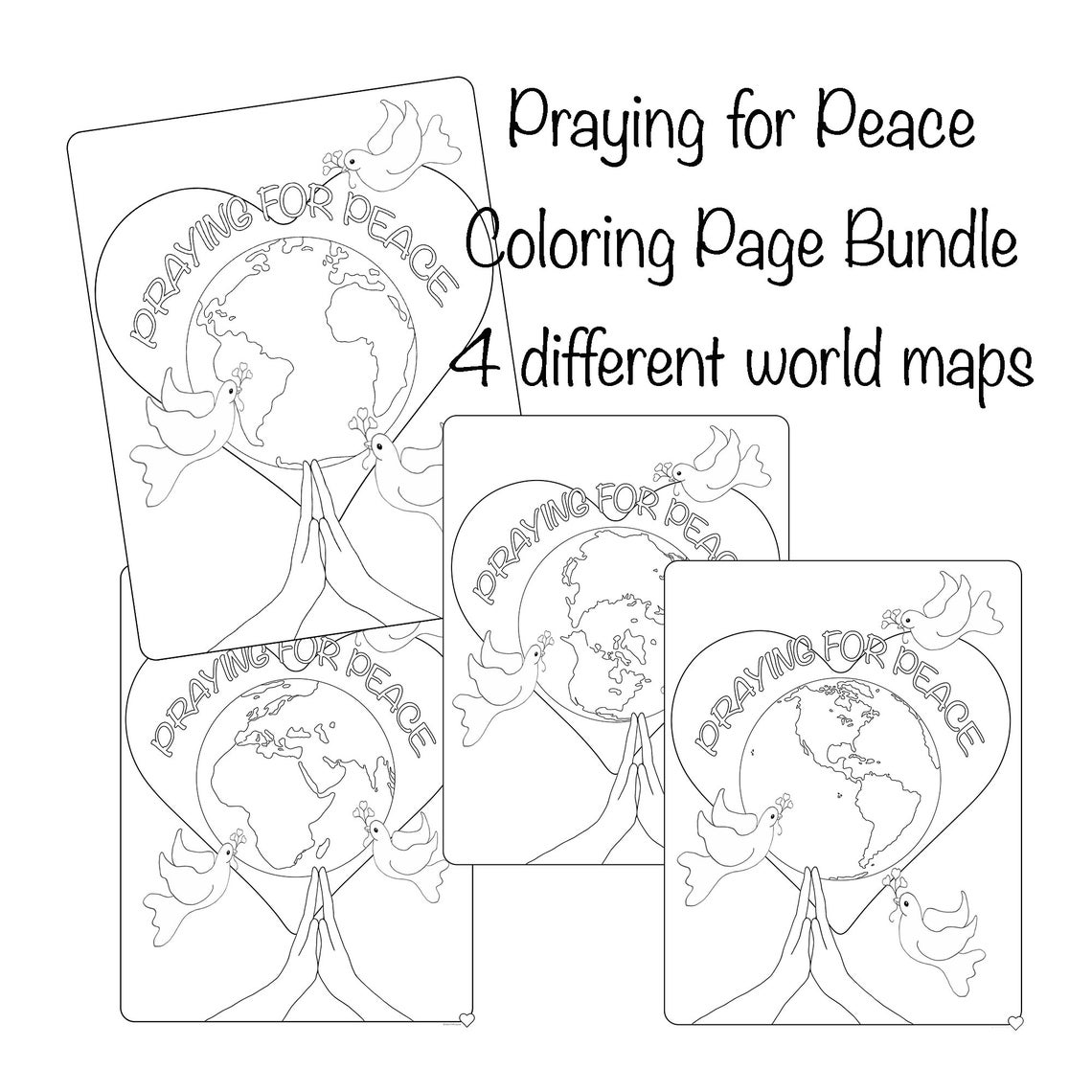 Praying for World Peace Coloring Pages to Reduce Anxiety and Fear ...