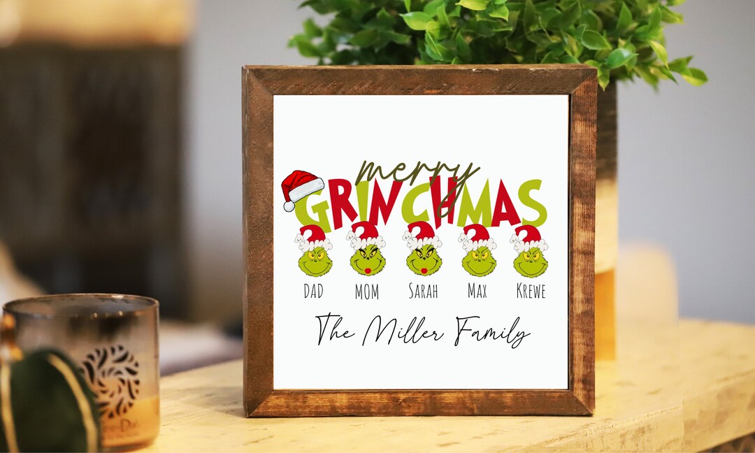 Personalized Family Grinchmas, Grinchmas Family Sign, Grinch Christmas ...