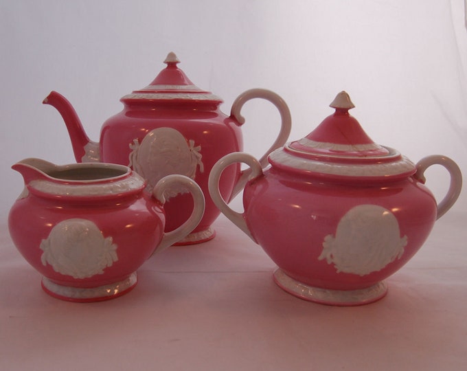Czechoslovakia Musterschutz Cameo Tea Set 4716 - Pink and White ...