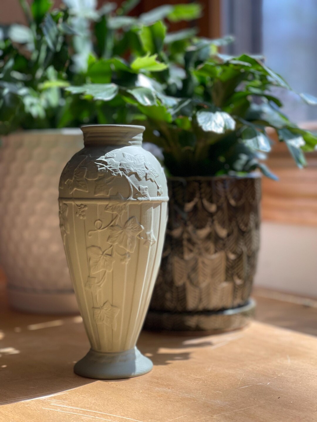 Wedgwood Doric Ivy Vase: Vintage Sage Green Jasperware, Made in England - Etsy