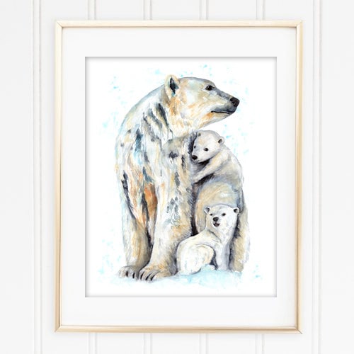 Polar Bear Watercolor Print - Etsy