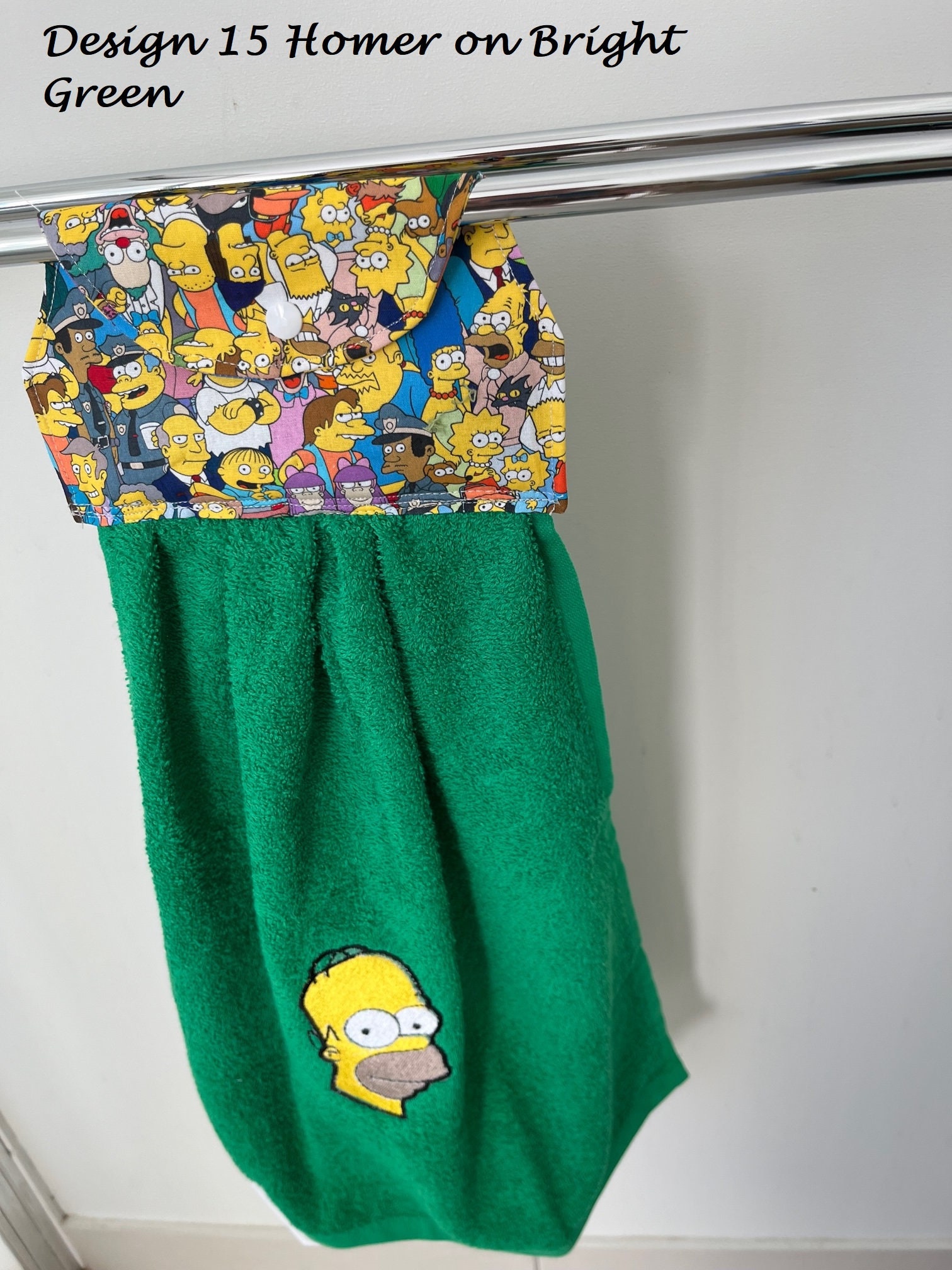 A Homer Simpson Hanging Embroidered Hand Towel - School, Home, Office ...