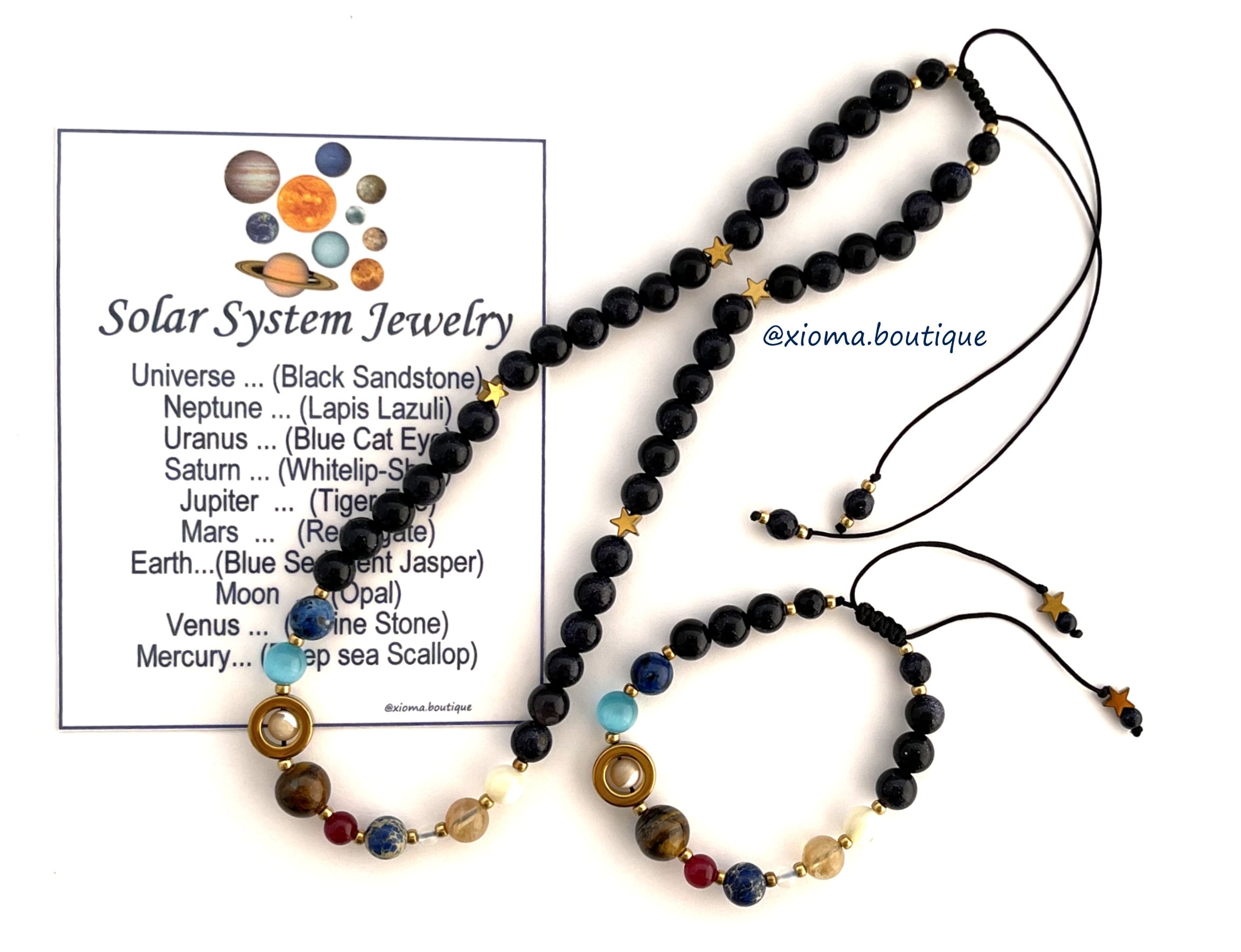 Solar System Necklace - Bracelet - Galaxy Jewelry - Planets - Space ...
