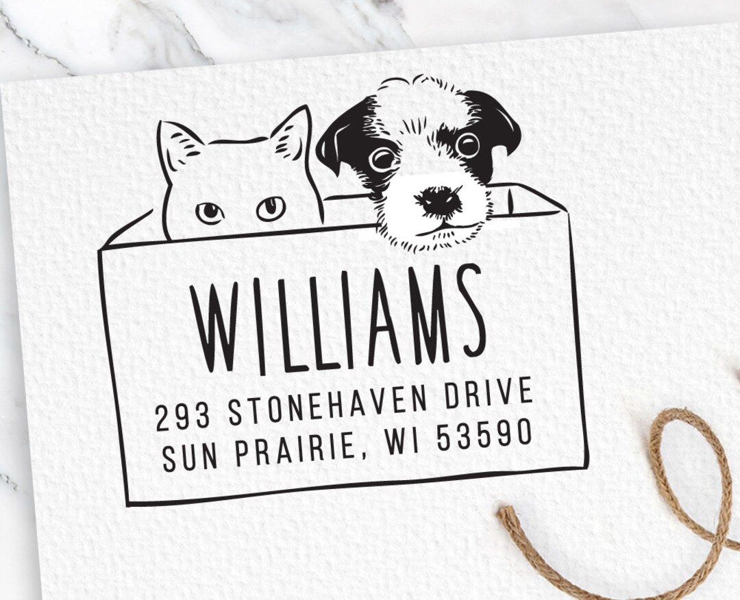 Return Address Stamp Family Address Stamp Cute Address - Etsy