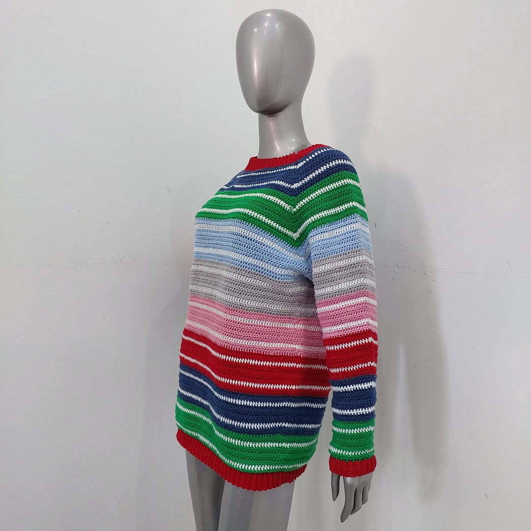 Hand Crochet Striped Sweater: Chucky Tribute, Childsplay Costume ...