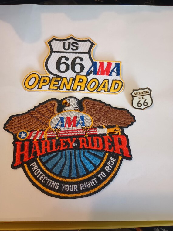 Vintage Harley Davidson (2) AMA Route 66 Patches & Pi… - Gem
