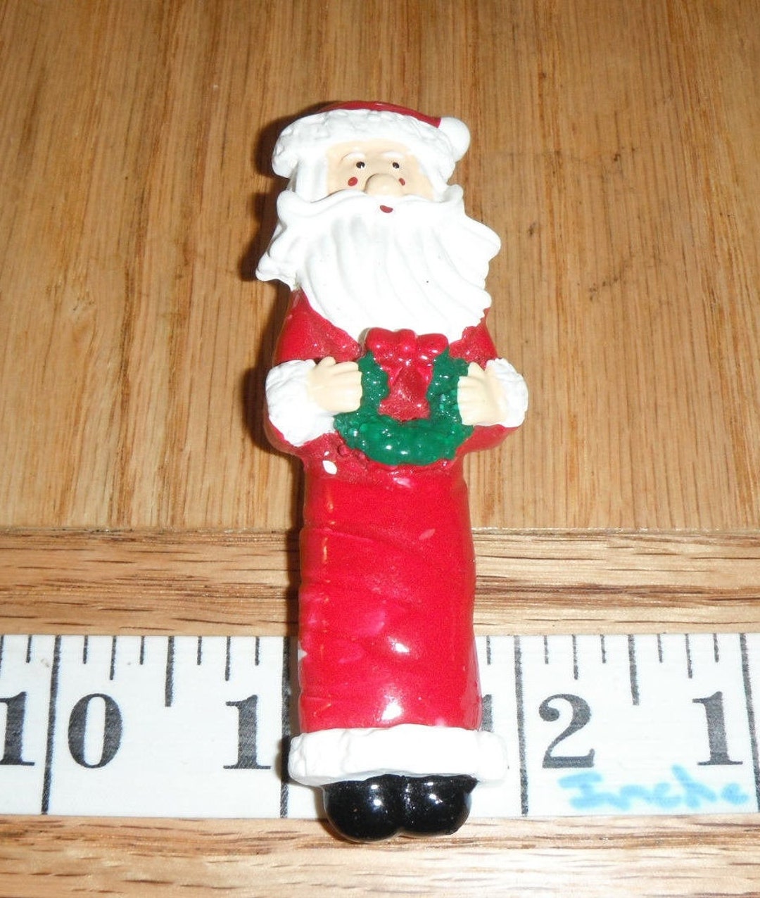 Large Plastic Santa Pin/brooch, Hand Painted Christmas Pin/brooch, Arts ...
