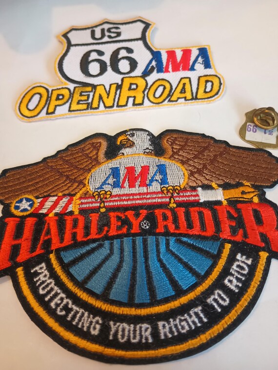 Vintage Harley Davidson (2) AMA Route 66 Patches & Pi… - Gem