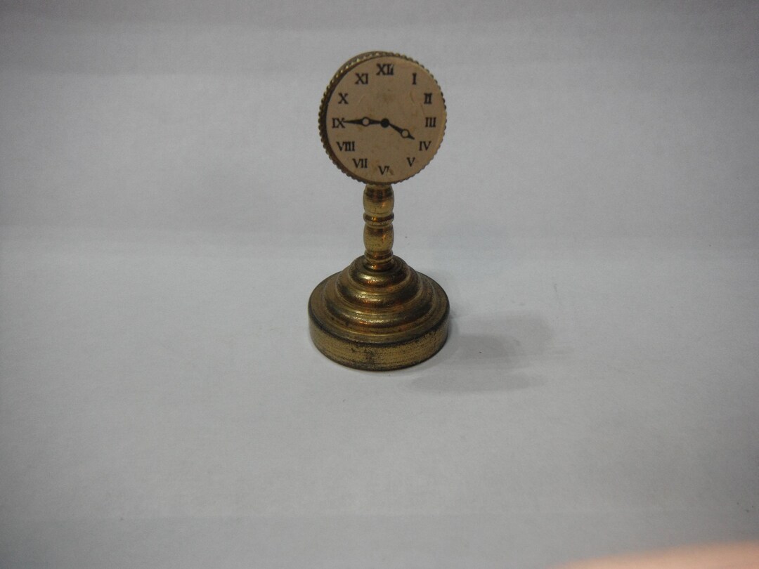 Brass Imitation Clock Miniature, Brass Clock Miniature Figurine, Doll ...