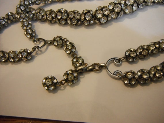 Double Strand Prong Set Rhinestone Sphere Beads Neckl… - Gem