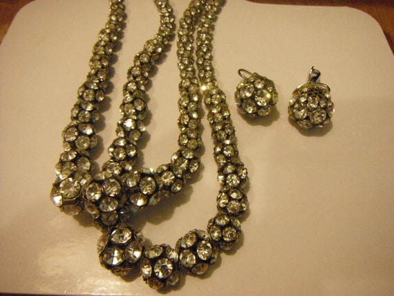 Double Strand Prong Set Rhinestone Sphere Beads Neckl… - Gem