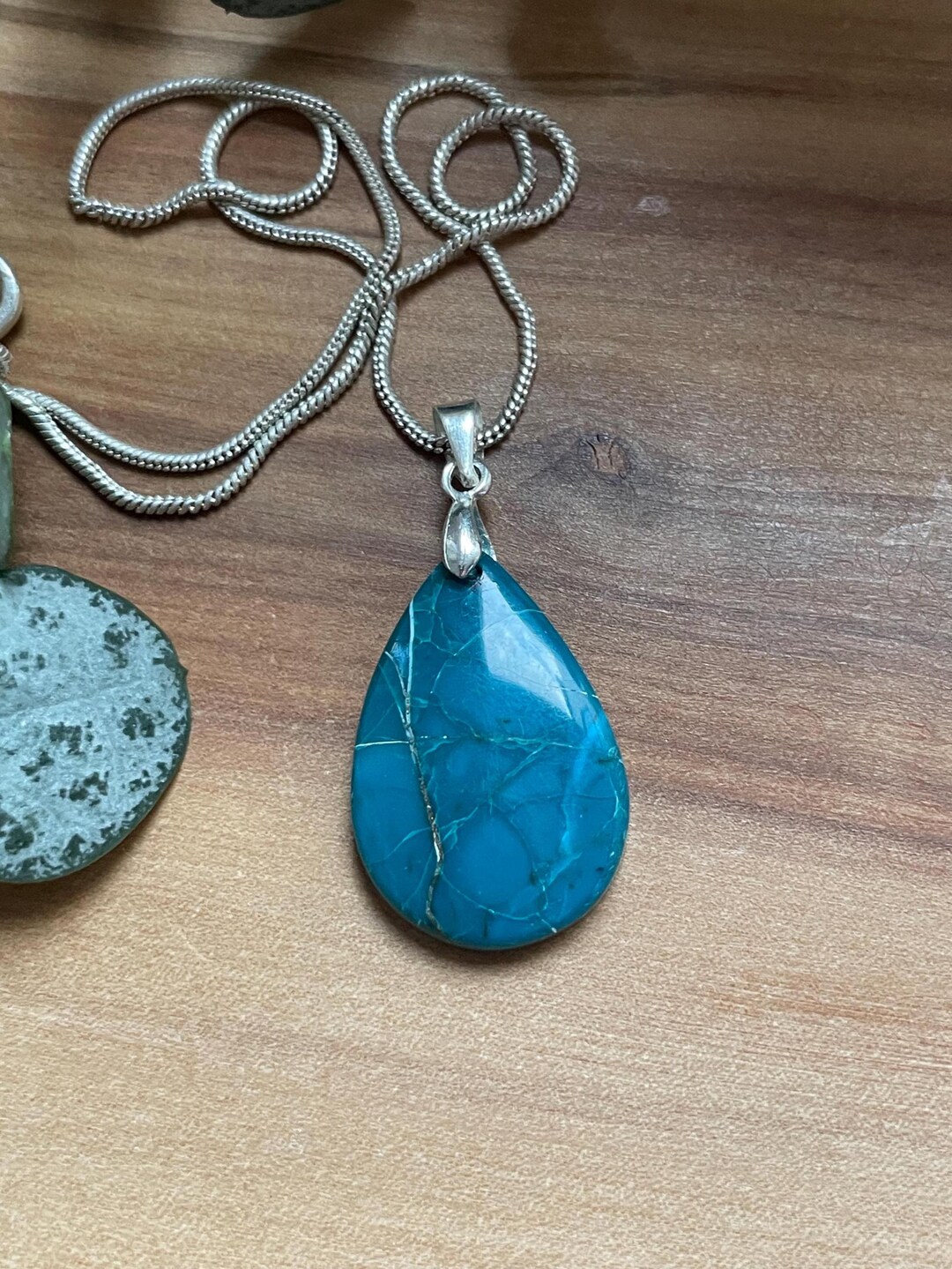 Azurite and Silver Pendant, 